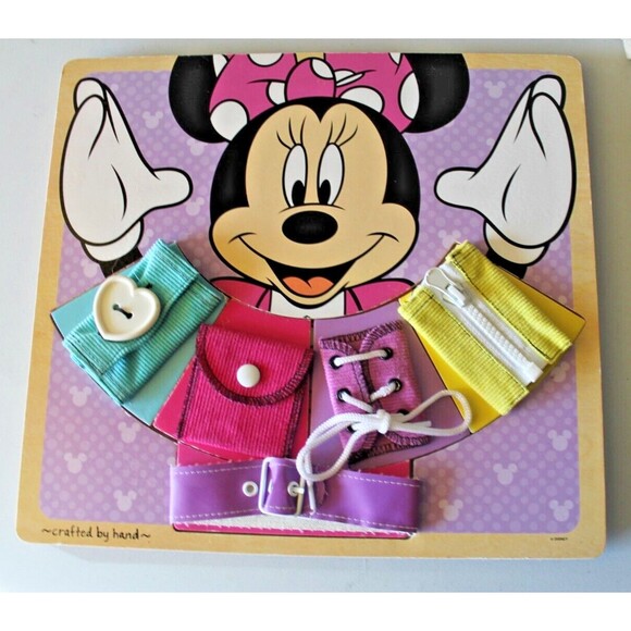 Disney | Toys | Disney Minnie Mouse Wooden Basic Skills Board Sensory ...